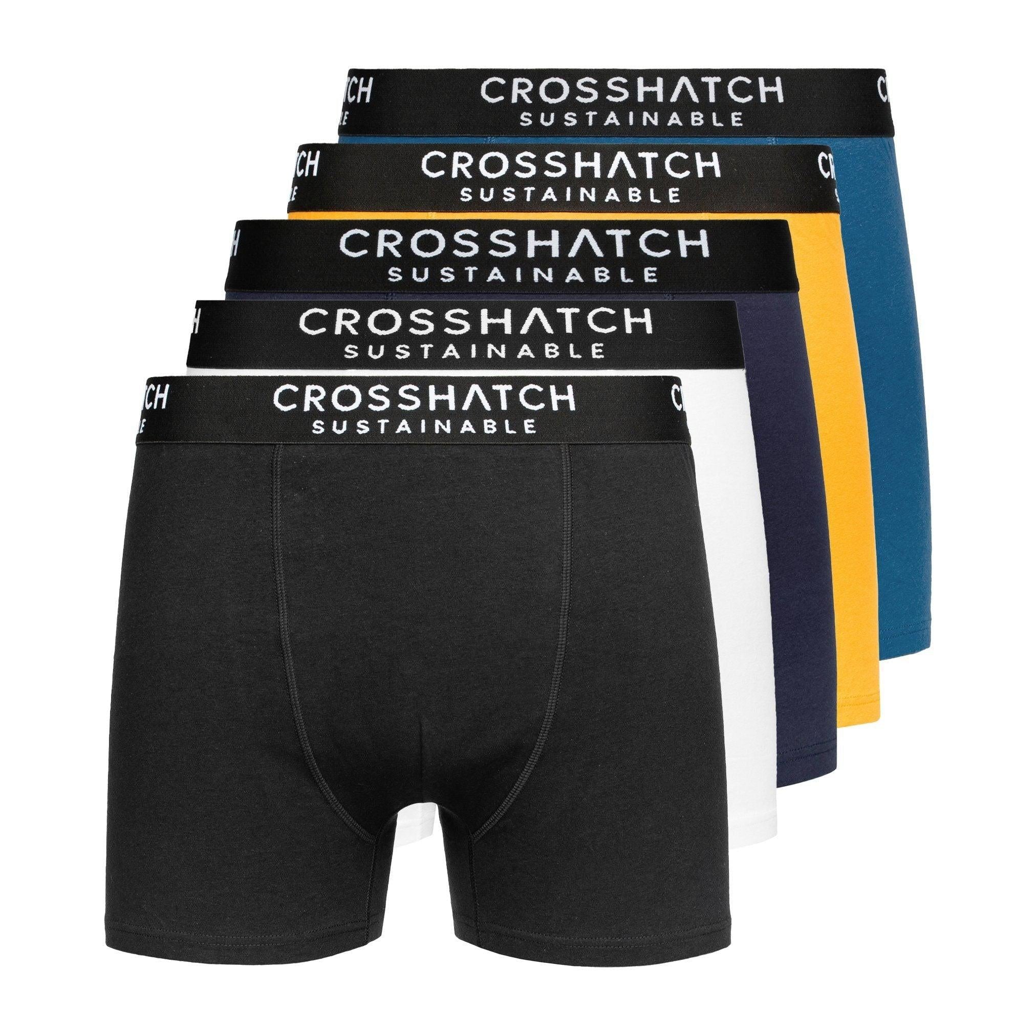 Crosshatch Mens Orlander A Boxers 5pk Black/Navy/Blue/Mustard/White ...