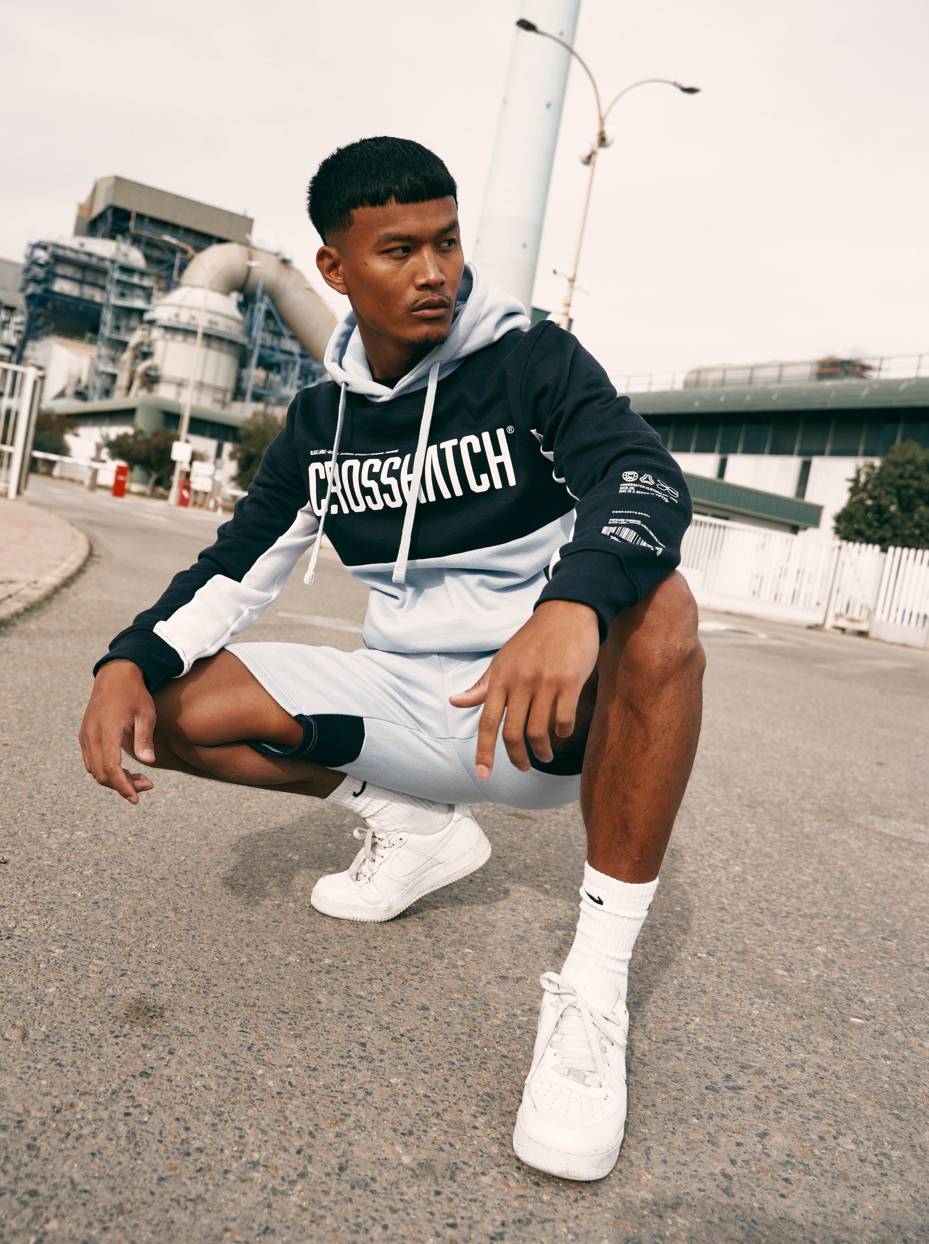 Mens Compounds Hoodie Navy/Light Blue · Brand Corner