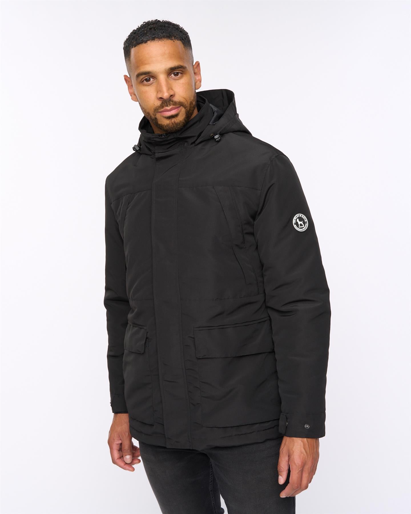 Mens Winward Double Collar Jacket Black · Brand Corner